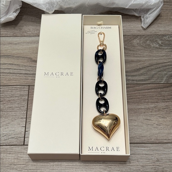 Macrae & Co. | Accessories | Nwt Macrae Co Gold Heart And Blue Link Bag ...